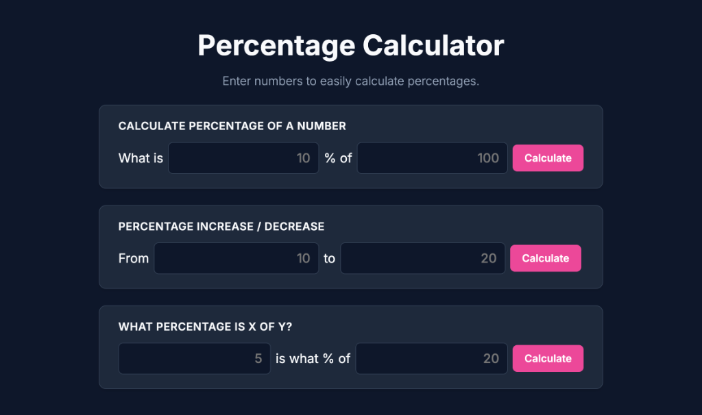 House Edge Calculator | PercentagesCalculators.com